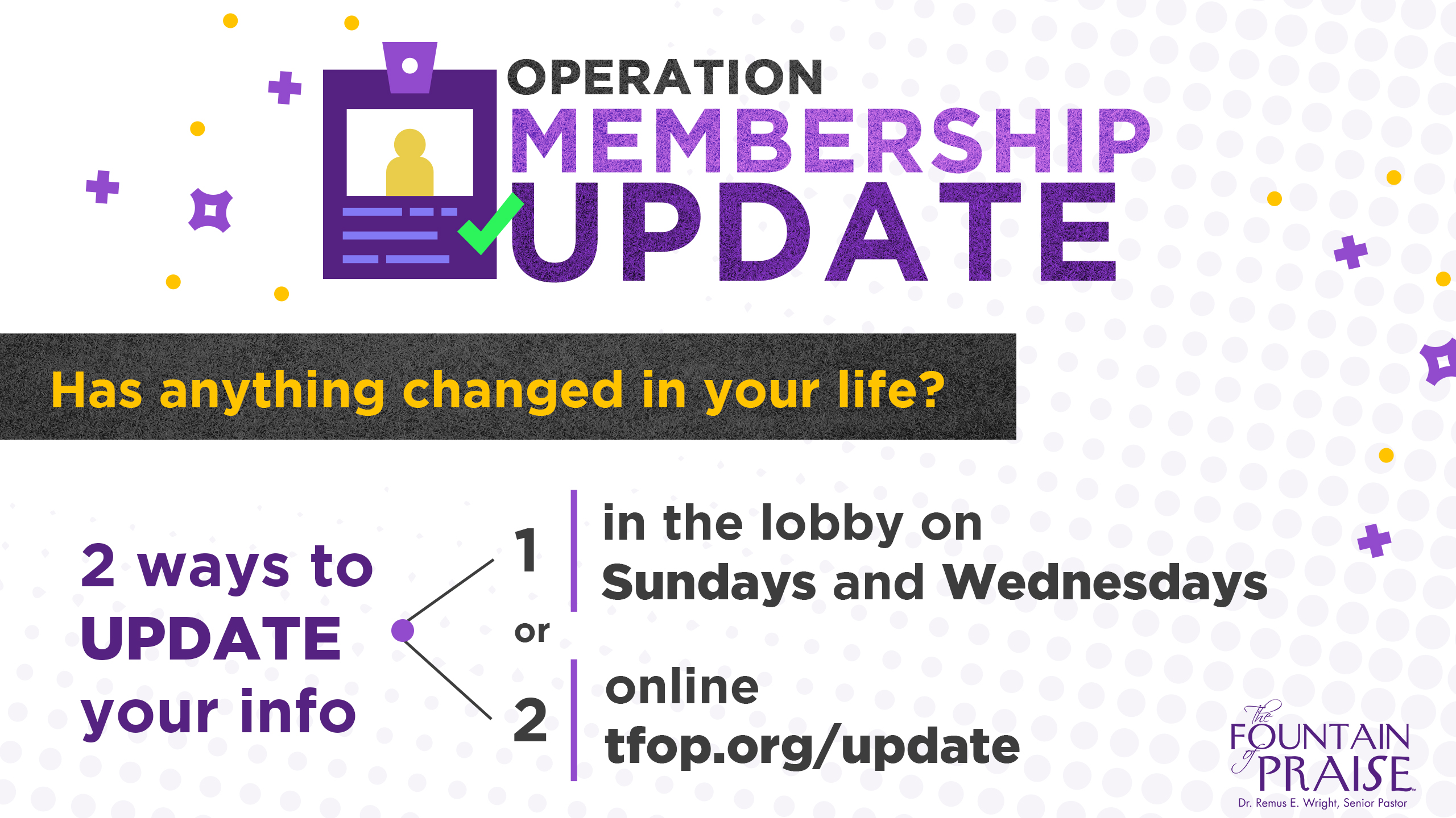 The Fountain of Praise: Calendar